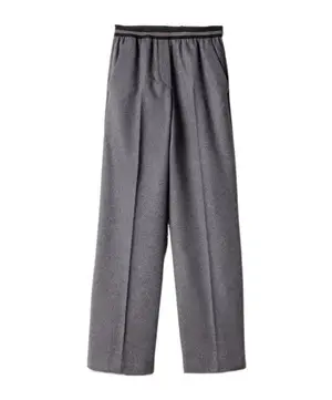 Miu Miu Miu Miu Embroidered Logo Trousers Gray