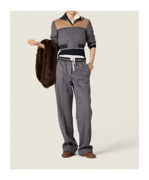 Miu Miu Embroidered Logo Trousers - Grey