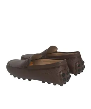 TOD'S Round Toe Driving Loafers - Black