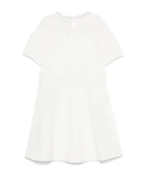 Moncler Cotton Piqué Dress With Embellished Neckline