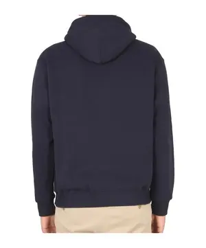 Aspesi Drawstring Long-sleeved Hoodie With Embossed Logo - Black