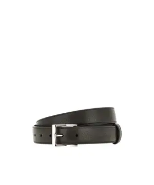 Hogan Leather Belt With Metal Buckle - Grey