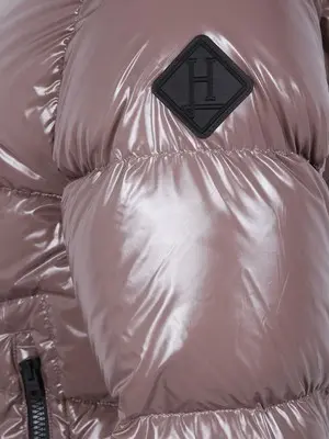 Herno Zip-up Hooded Down Jacket With Glossy Finish