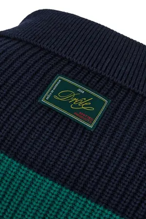 Drole De Monsieur Drôle De Striped Knitted Polo Jumper