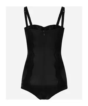 Dolce & Gabbana Lace Detailed Balconette Bodysuit - Black