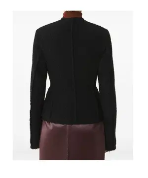 LANVIN Asymmetrical Fringe Long Sleeve Jacket - Black