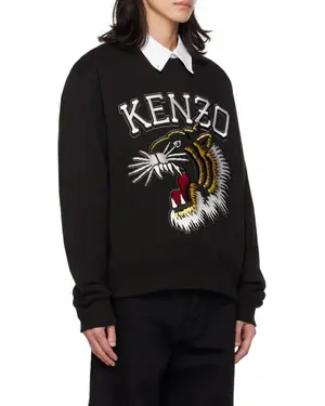 Kenzo Varsity Jungle Tiger Crewneck Sweatshirt - Black