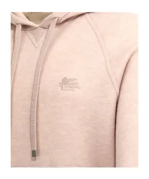 Etro Logo Embroidered Knit Drawstring Hoodie