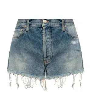 Off-white Raw Edge Hem Bottoms For Women