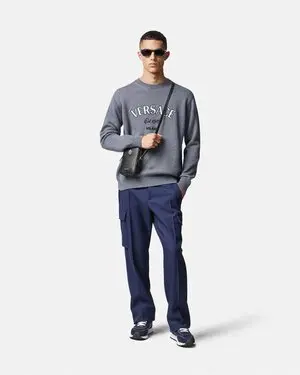 Versace Logo-embroidered Crewneck Jumper