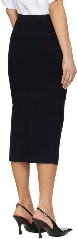 Victoria Beckham Ribbed Knit Midi Pencil Skirt