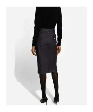 Dolce & Gabbana Buttoned Denim Pencil Skirt
