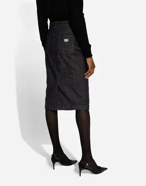 Dolce & Gabbana Buttoned Denim Pencil Skirt