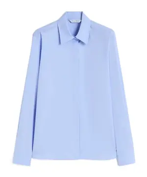 Max Mara Maroso Cotton Poplin Shirt - Light Blue