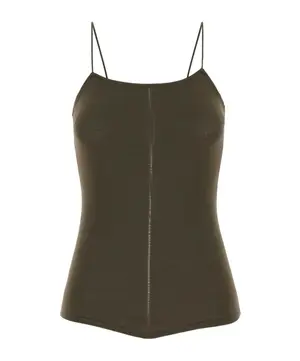 LEMAIRE Openwork Spaghetti Strap Top - Green