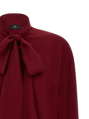 Etro Dot-printed Tie-neck Blouse