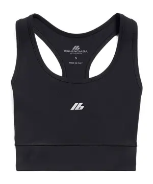 Balenciaga Reflective Logo Print Round-neck Sport Bra