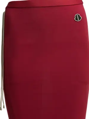 Rick Owens Moncler Appliquéd Cotton-jersey Maxi Skirt - Red