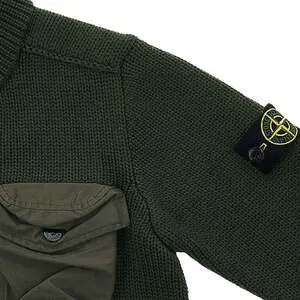 Stone Island Logo Patch Cargo Pocket Cardigan