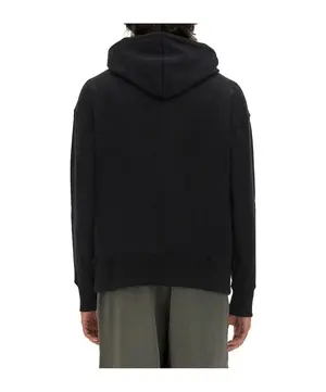 MSGM Logo Printed Drawstring Hoodie - Black