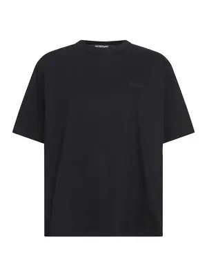Jacquemus Logo Embroidered Crewneck T-shirt - Black