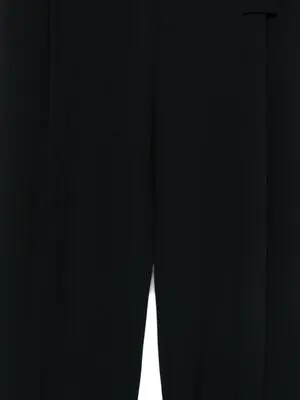 Emporio Armani Pleated Detailed Straight Leg Trousers - Black