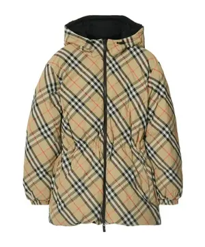 Burberry Checked Hooded Reversible Down Jacket