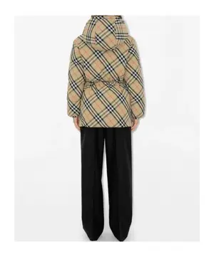 Burberry Checked Hooded Reversible Down Jacket