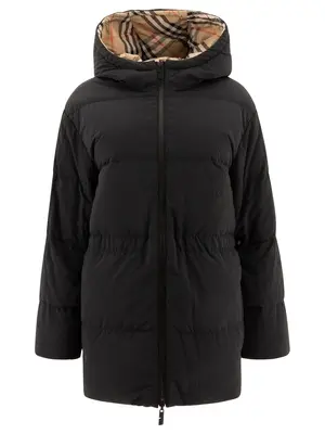 Burberry Checked Hooded Reversible Down Jacket