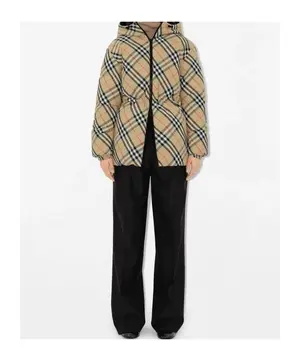Burberry Checked Hooded Reversible Down Jacket