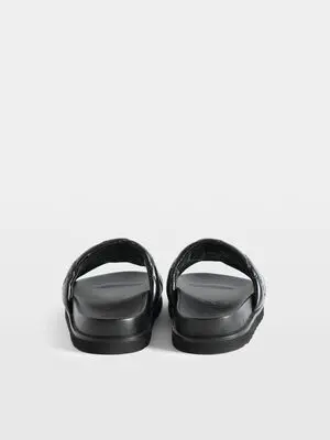 Zadig&Voltaire Quilted Wing Pattern Slides - Black