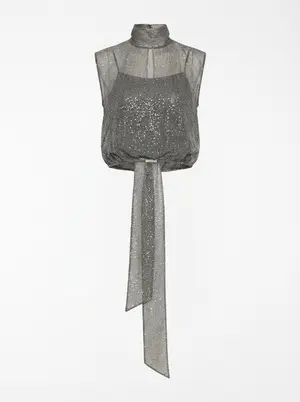 Gucci Sleeveless Bow Detail Blouse
