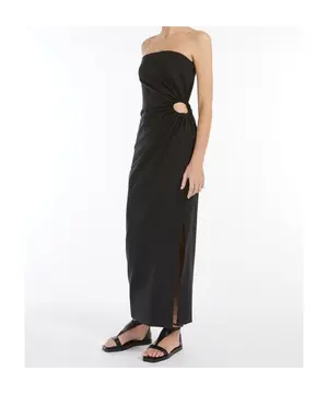 Max Mara Gathered Strapless Maxi Dress With Slit