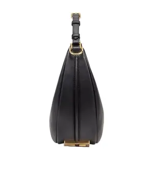 Fendi Graphic Logo Plaque Small Shoulder Bag - Black