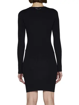 Dsquared2 Cut-out Ribbed Mini Dress - Black
