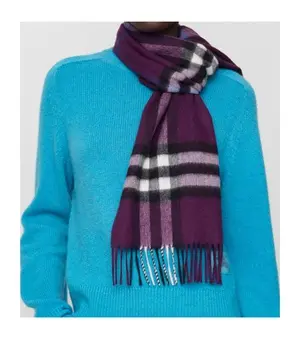 Burberry Checked Fringed-edge Scarf - Pansy