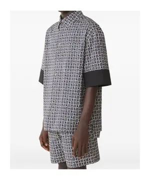 LANVIN Loose-fit Printed Shirt - Gray