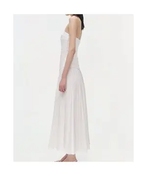 Simkhai Arie Strapless Bustier Midi Dress - White