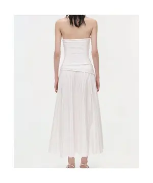 Simkhai Arie Strapless Bustier Midi Dress - White