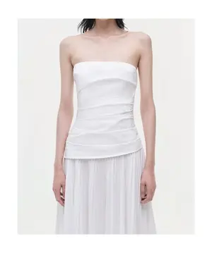 Simkhai Arie Strapless Bustier Midi Dress - White