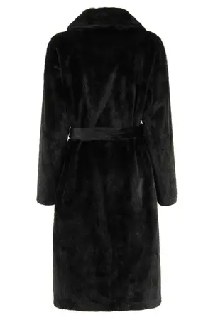 Seventy Fur Coat With Shearling Collar And Waist Tie