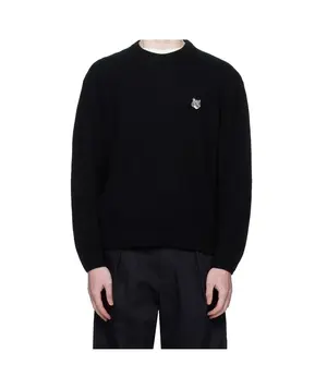 Maison Kitsuné Embroidered Logo Wool Sweater