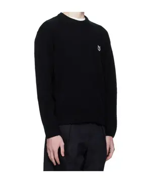 Maison Kitsuné Embroidered Logo Wool Sweater