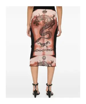 JEAN PAUL GAULTIER Printed Low-waisted Long Skirt