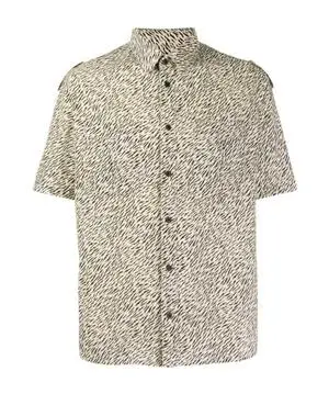 Saint Laurent Cotton Zebra Print Short-sleeved Shirt - Nude