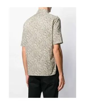 Saint Laurent Cotton Zebra Print Short-sleeved Shirt - Nude