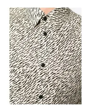 Saint Laurent Cotton Zebra Print Short-sleeved Shirt - Nude