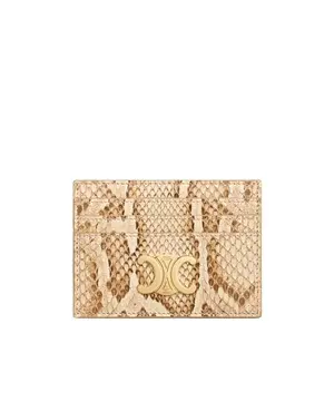 Celine CARD HOLDER TRIOMPHE IN PYTHON Natural