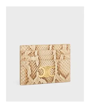 Celine Card Holder Triomphe In Python - Natural