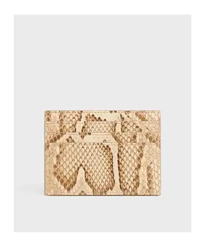 Celine Card Holder Triomphe In Python - Natural